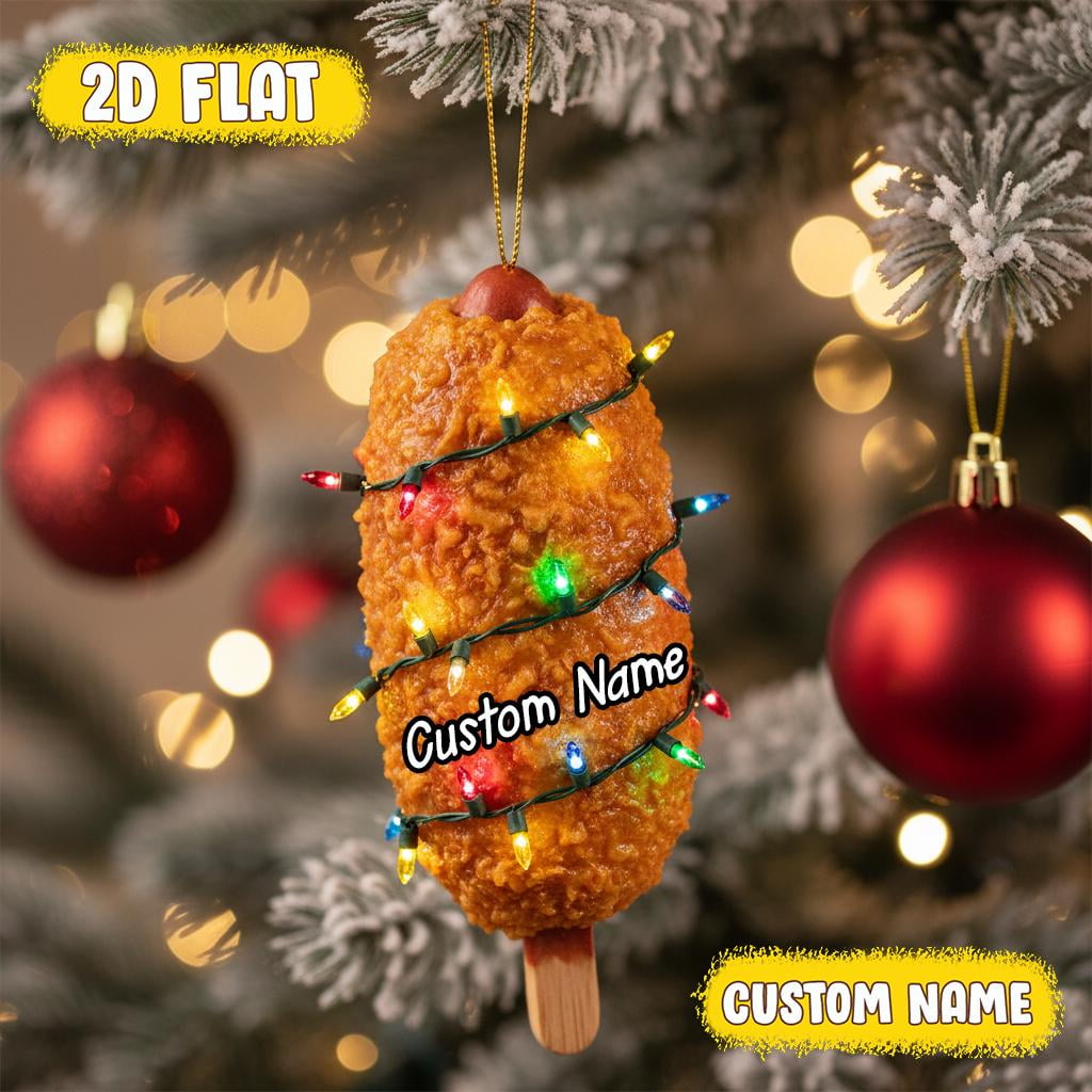 Personalized Corn Dog Ornament - Flat Acrylic Tree Decoration with ...