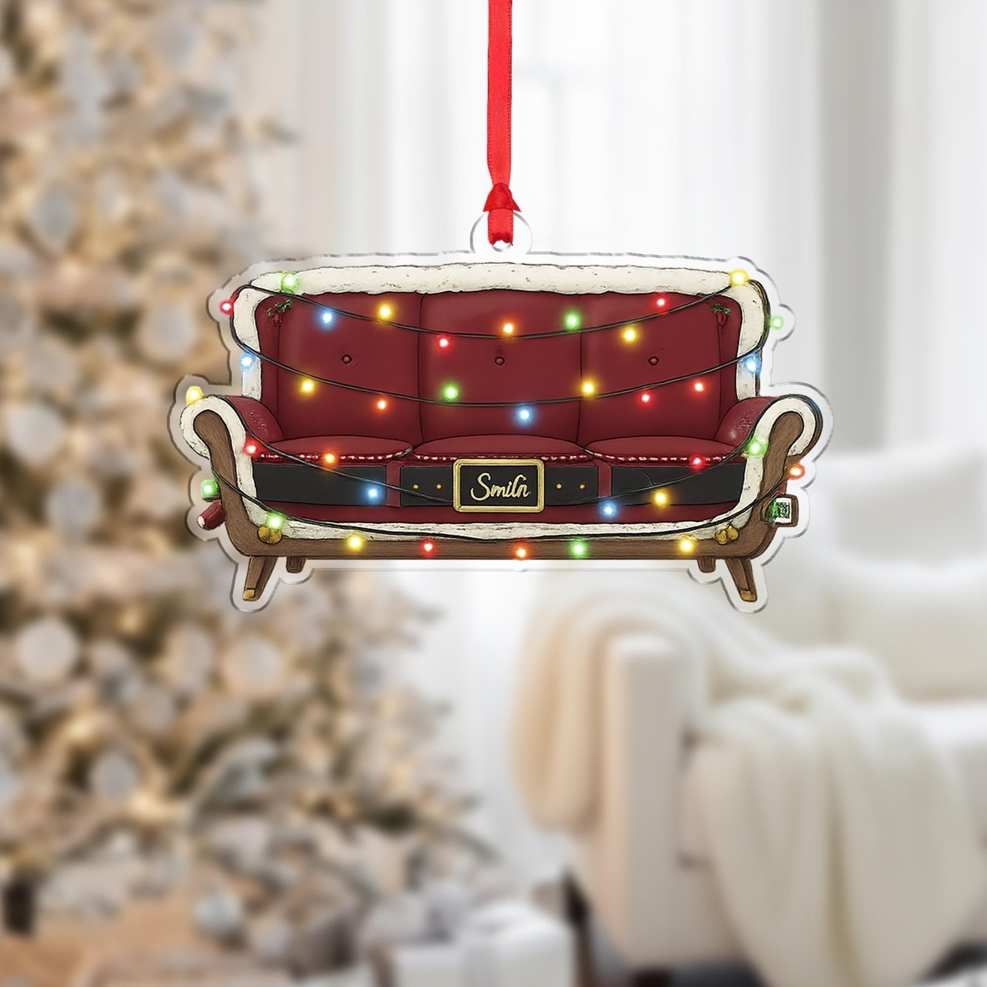 Personalized Couch Acrylic Christmas Ornament Custom Name, Sofa/Living ...