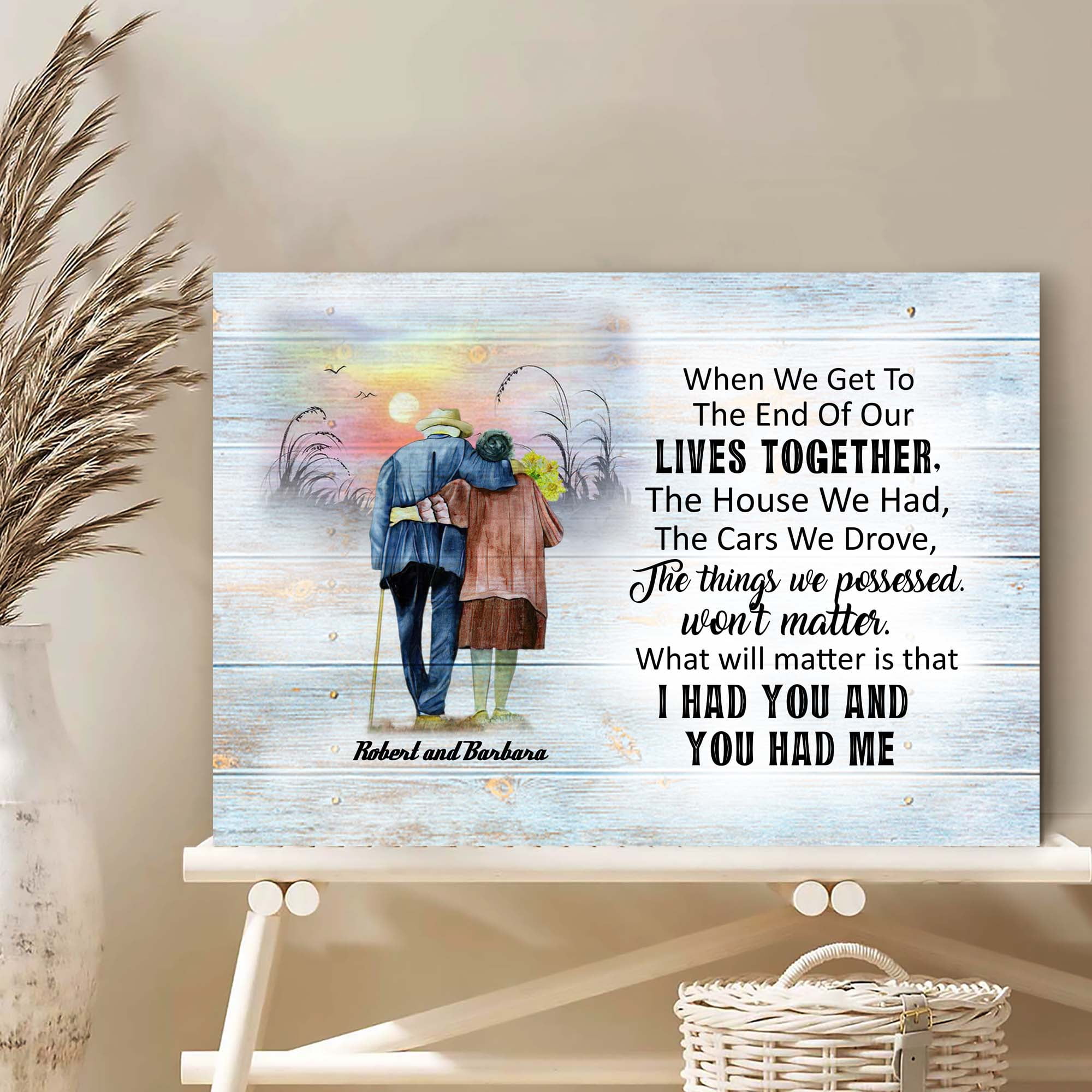 Personalized Couple Canvas Wall Art – “I Had You and You Had Me” Quote ...
