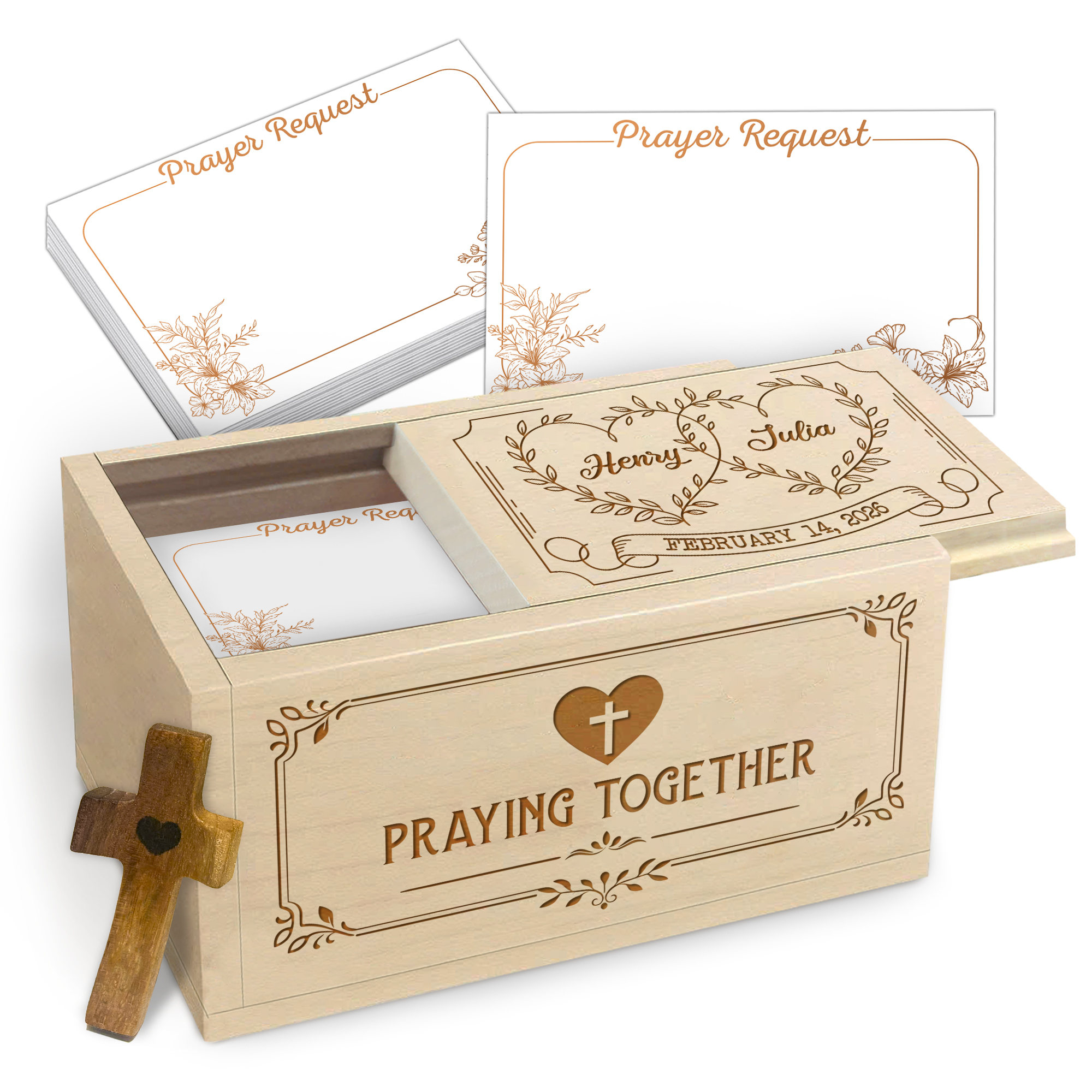 Personalized Couple Prayer Box, Wooden Read Me Whenever Prayer Request ...