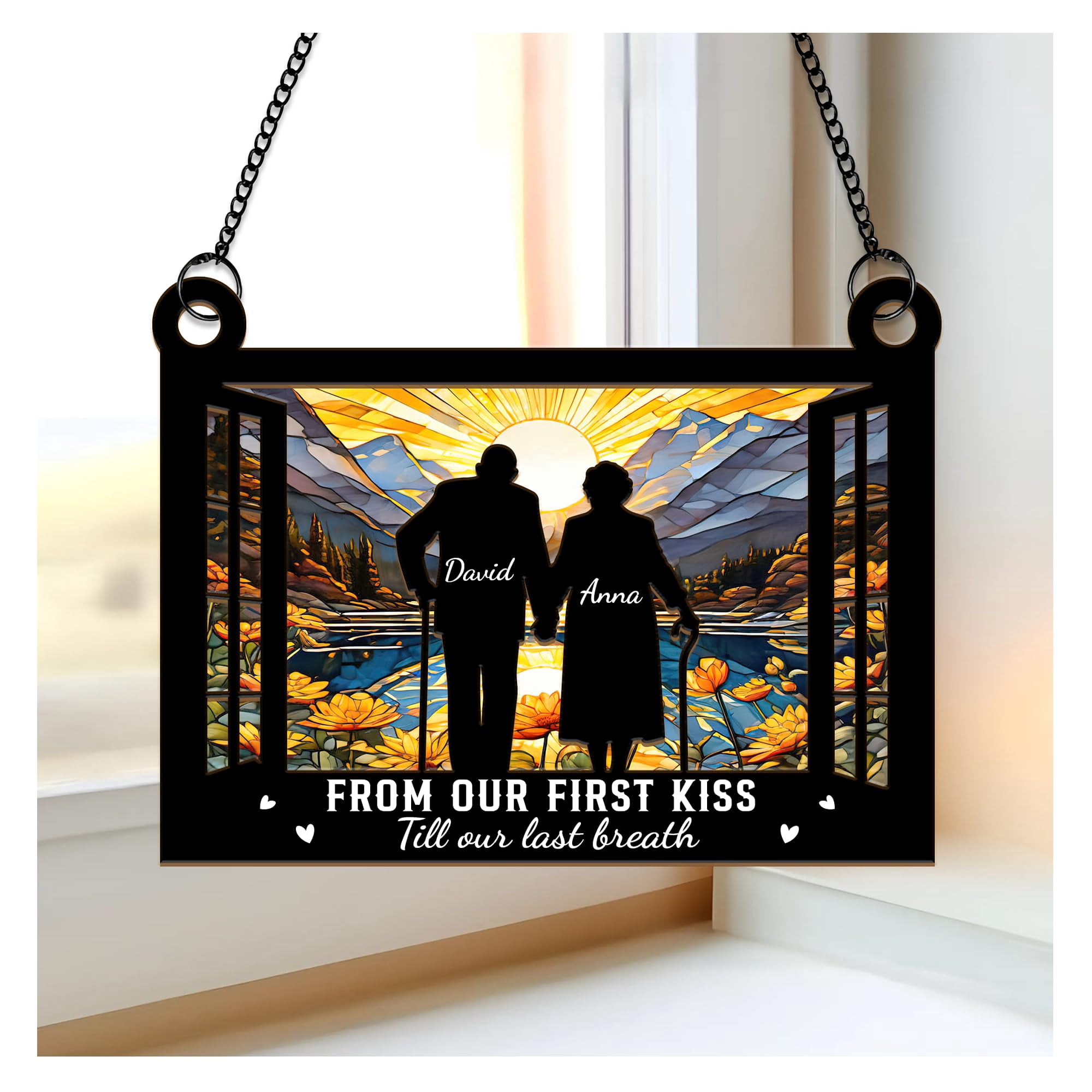 Personalized Couple Suncatcher for Wife Husband - Birthday Wedding ...