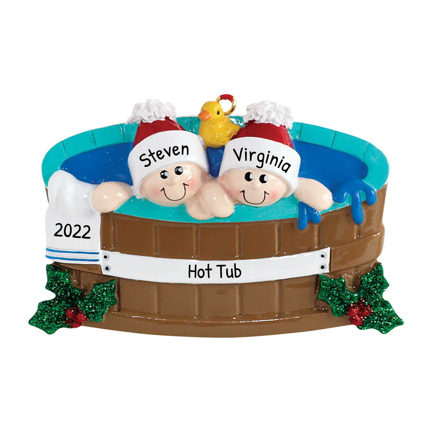 Personalized Couple in Hot Tub Ornament 2024 - Couples First Christmas ...