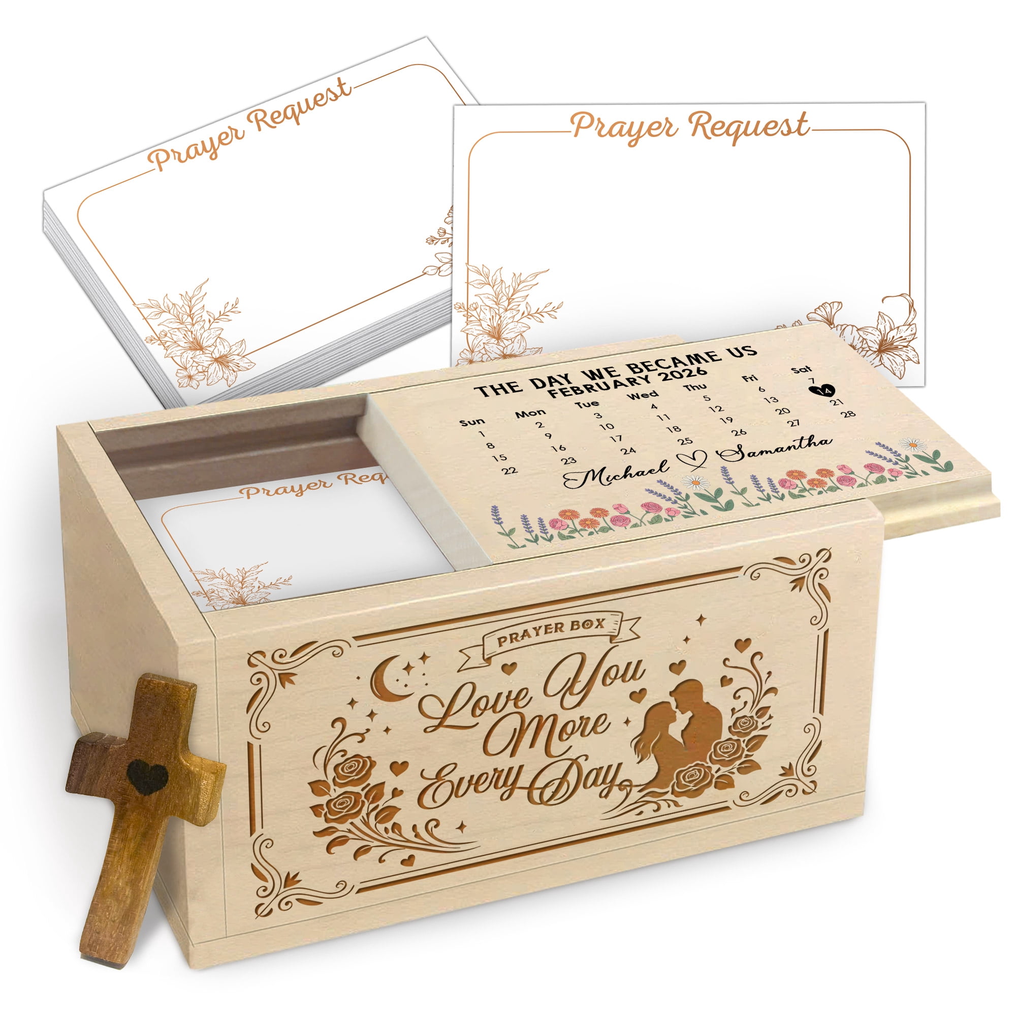 Personalized Couples Prayer Box, Custom Name and Date Wooden Prayer ...