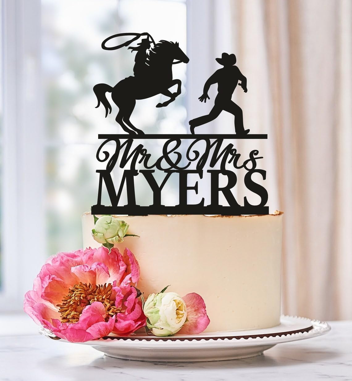 Personalized Cowboy Wedding Cake Topper, Horse Cake Topper, farmers ...