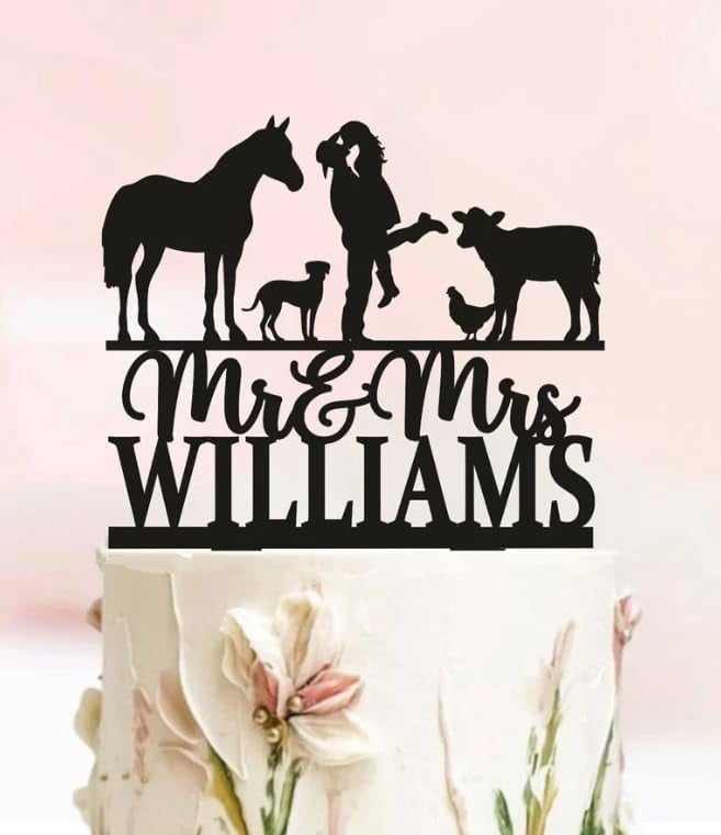 Personalized Cowboy Wedding cake topper, Farm Wedding Cake Topper ...