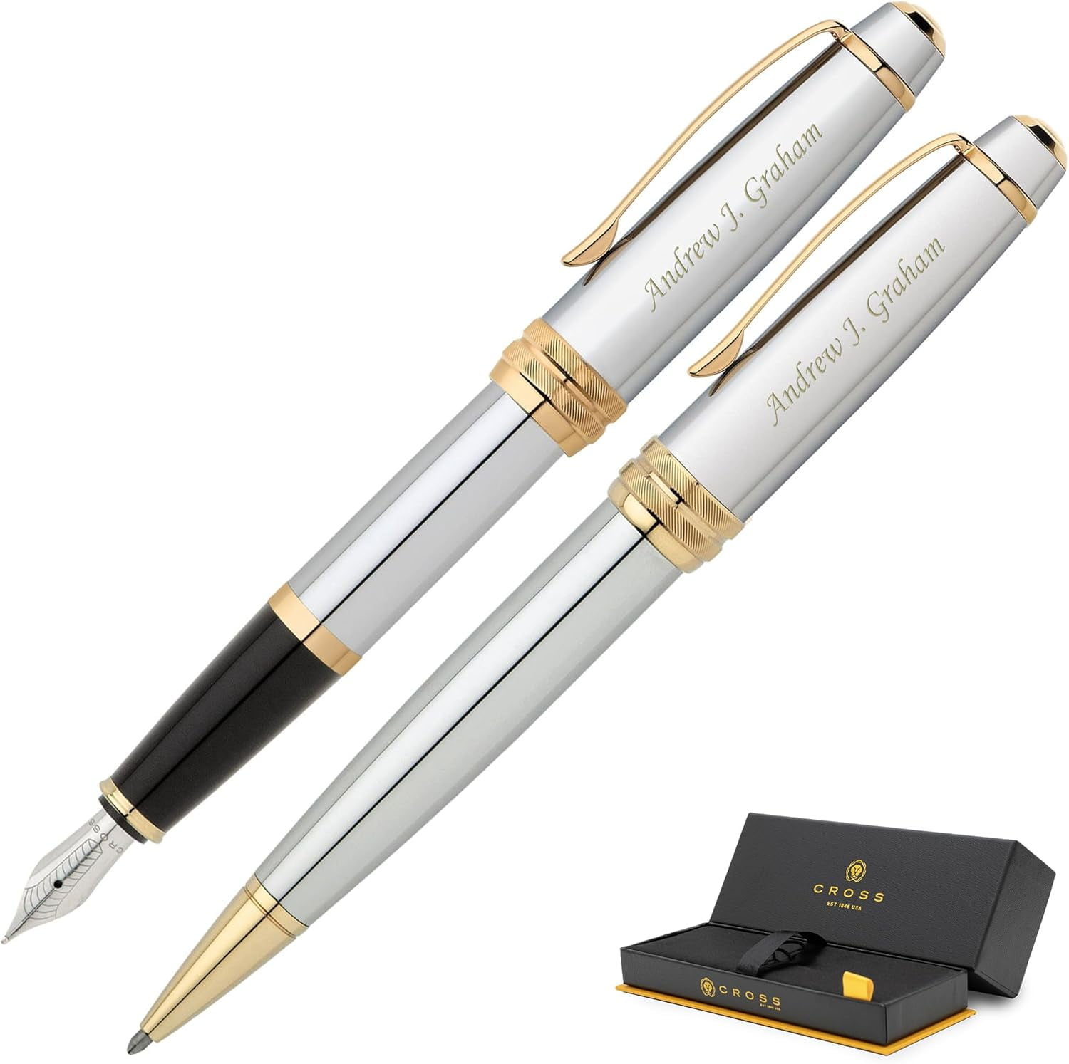 Personalized Cross Bailey Medalist Ballpoint and Fountain Pen Set. Set ...