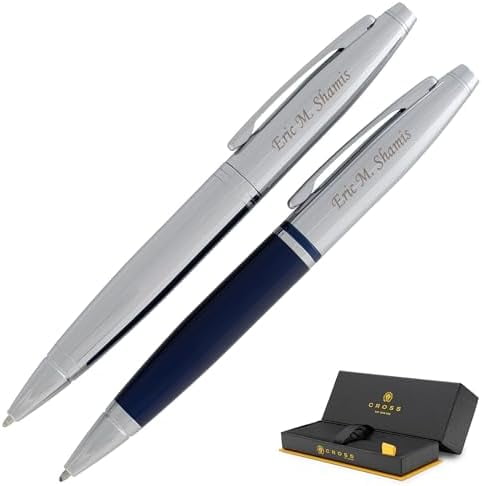 Personalized Cross Calais Double Ballpoint Pen Set - 1 Chrome and 1 ...