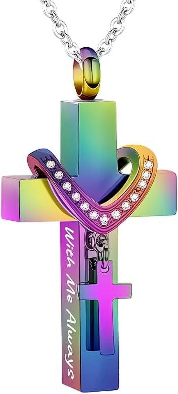 Personalized Cross Cremation Jewelry for Ashes - Religious Cross Urn ...
