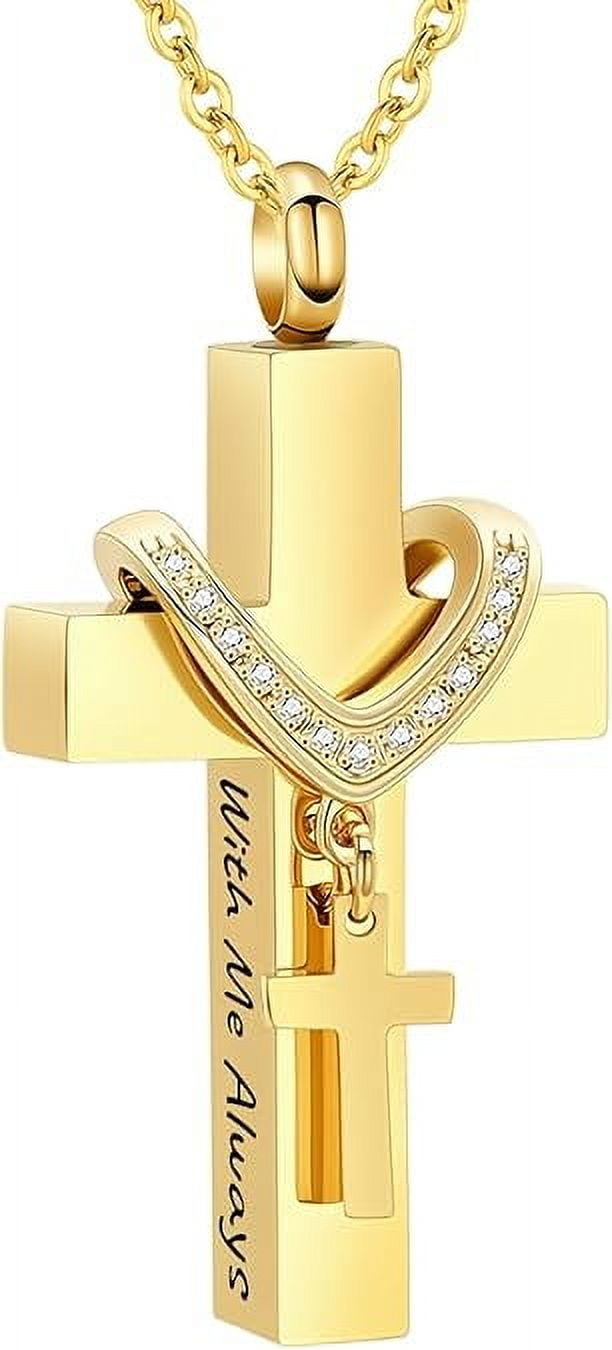 Personalized Cross Cremation Jewelry for Ashes - Religious Cross Urn ...