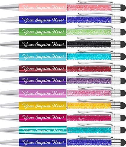 Personalized Crystal Pens with Stylus - Metal Gem Pen - Custom Metallic ...