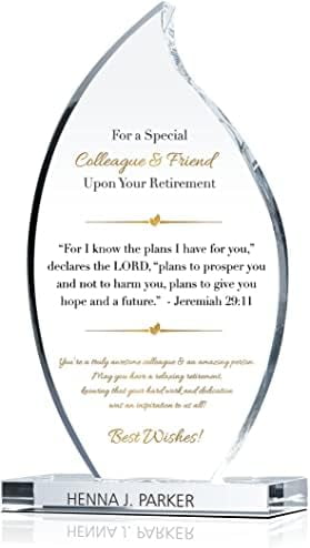 Personalized Crystal Retirement Gift Plaque for Religious Man or ...
