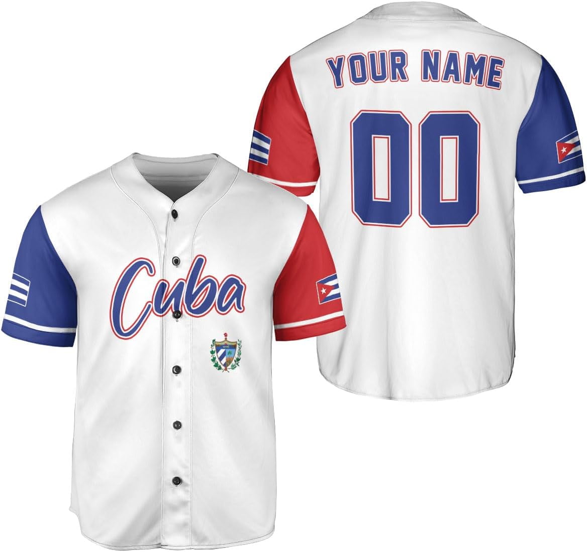 Personalized Cuba Baseball Jersey Shirt, Cuba Flag Jersey, Cuban Jersey ...