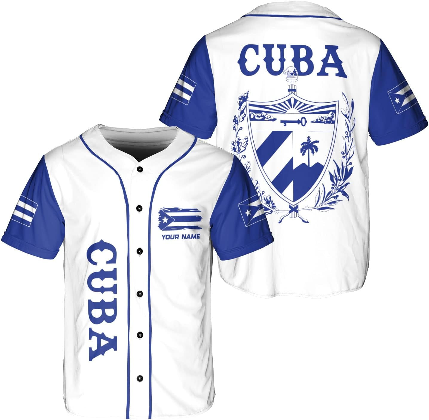 Personalized Cuba Baseball Shirt, Cuban Flag Jersey for Men and Women ...