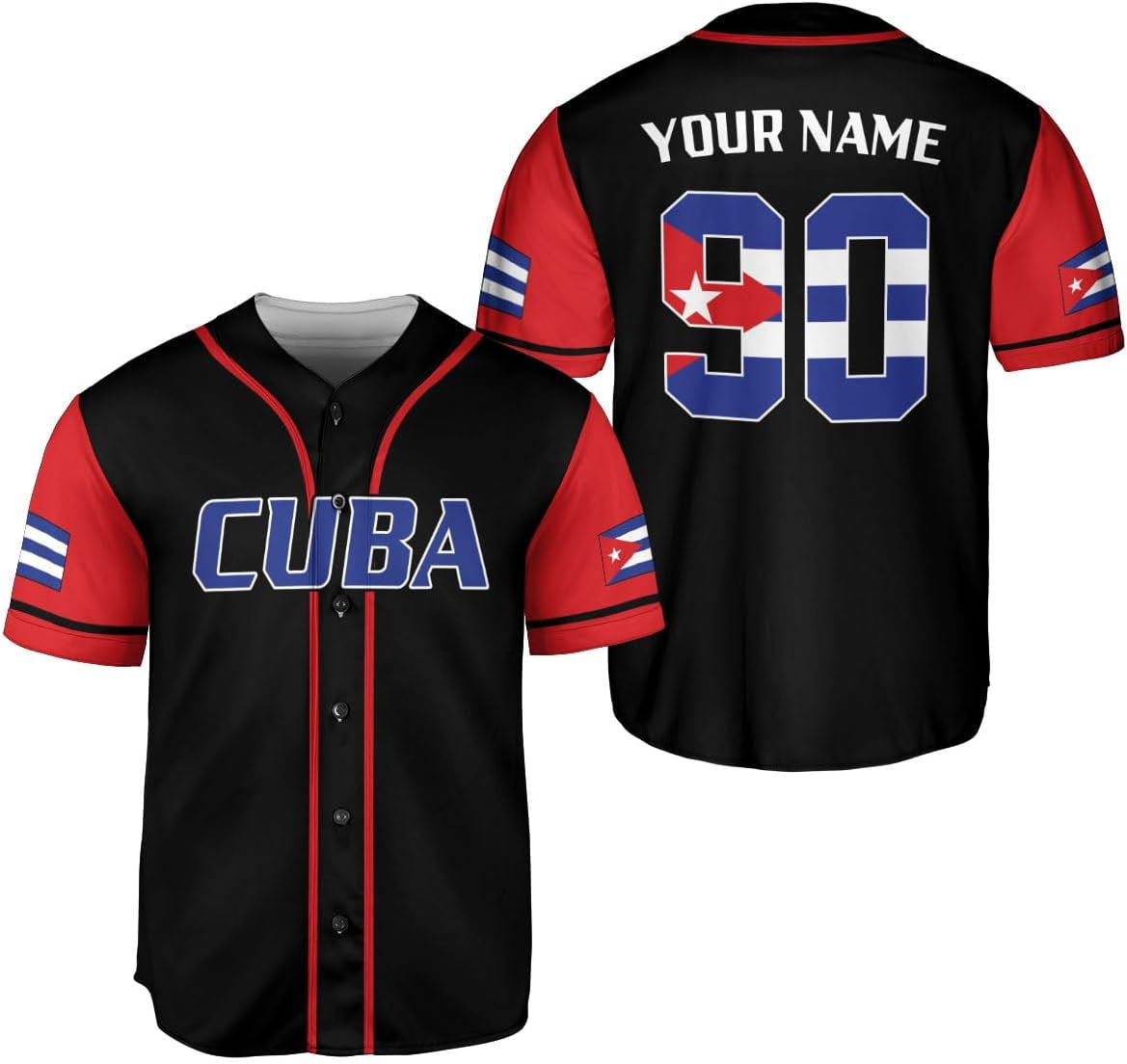 Personalized Cuba Baseball Shirt, Cuban Flag Jersey for Men and Women ...