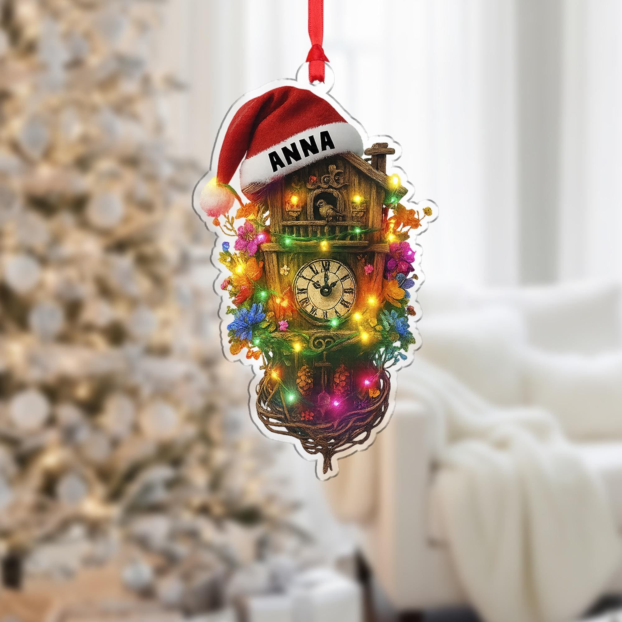 Personalized Cuckoo Clock Acrylic Christmas Ornament with Lights Custom ...