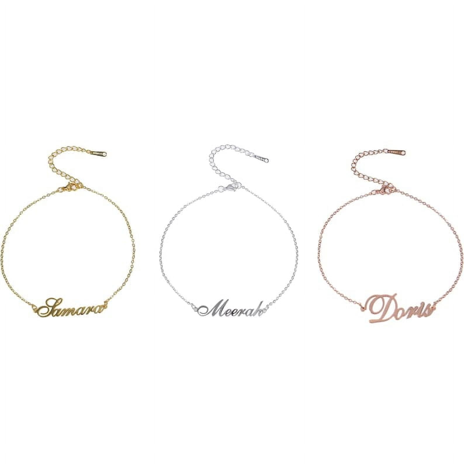Personalized Cursive Name Bracelet in Gold, Silver & Rose Gold | Custom ...