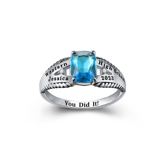 Personalized Cushion Cut Customized High School Class Name with Text ...