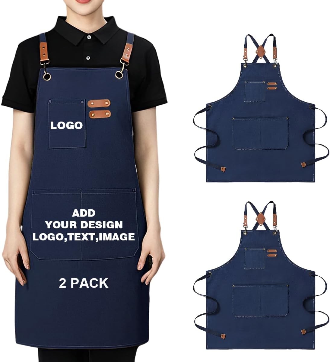 Personalized Custom Apron For Men Women Kitchen Cooking Canvas Aprons ...