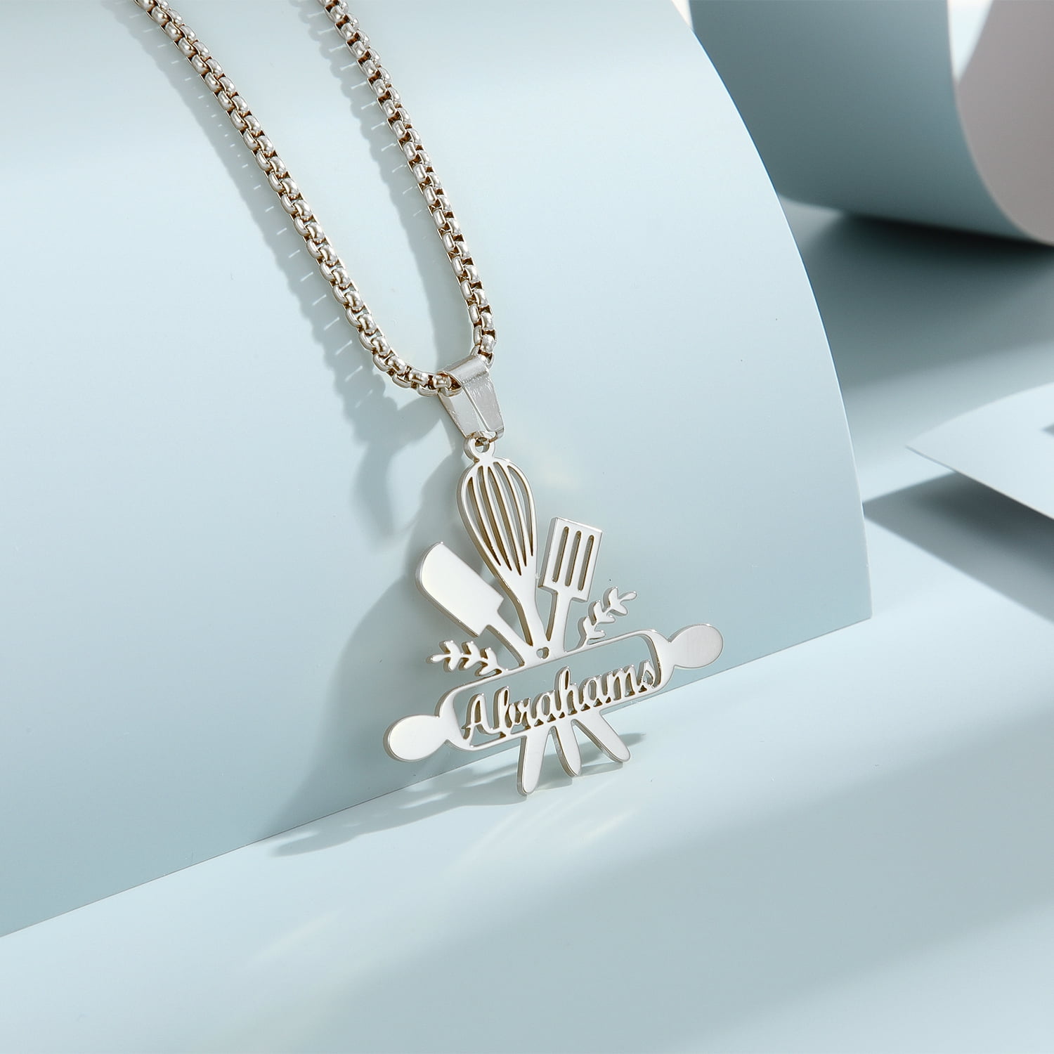 Personalized Custom Cooking Name Pendant Letter Nameplate Chain ...