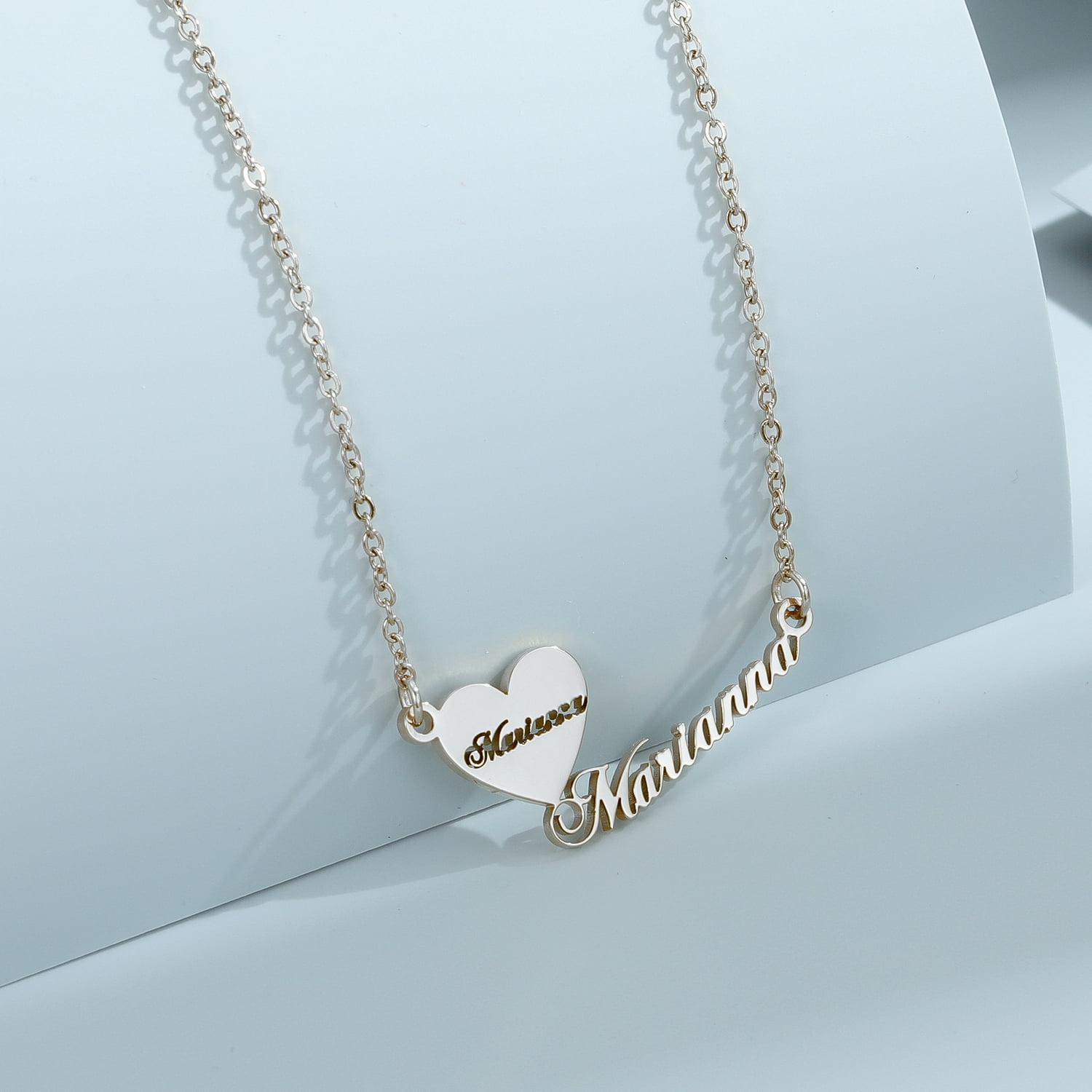 Personalized Custom Engrave Double Name Necklace for Women Men ...
