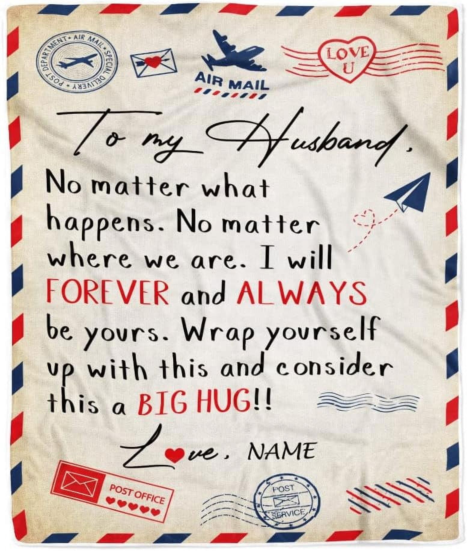Personalized Custom Name to My Husband Blanket from Wife You are My Everything Husband Birthday ...