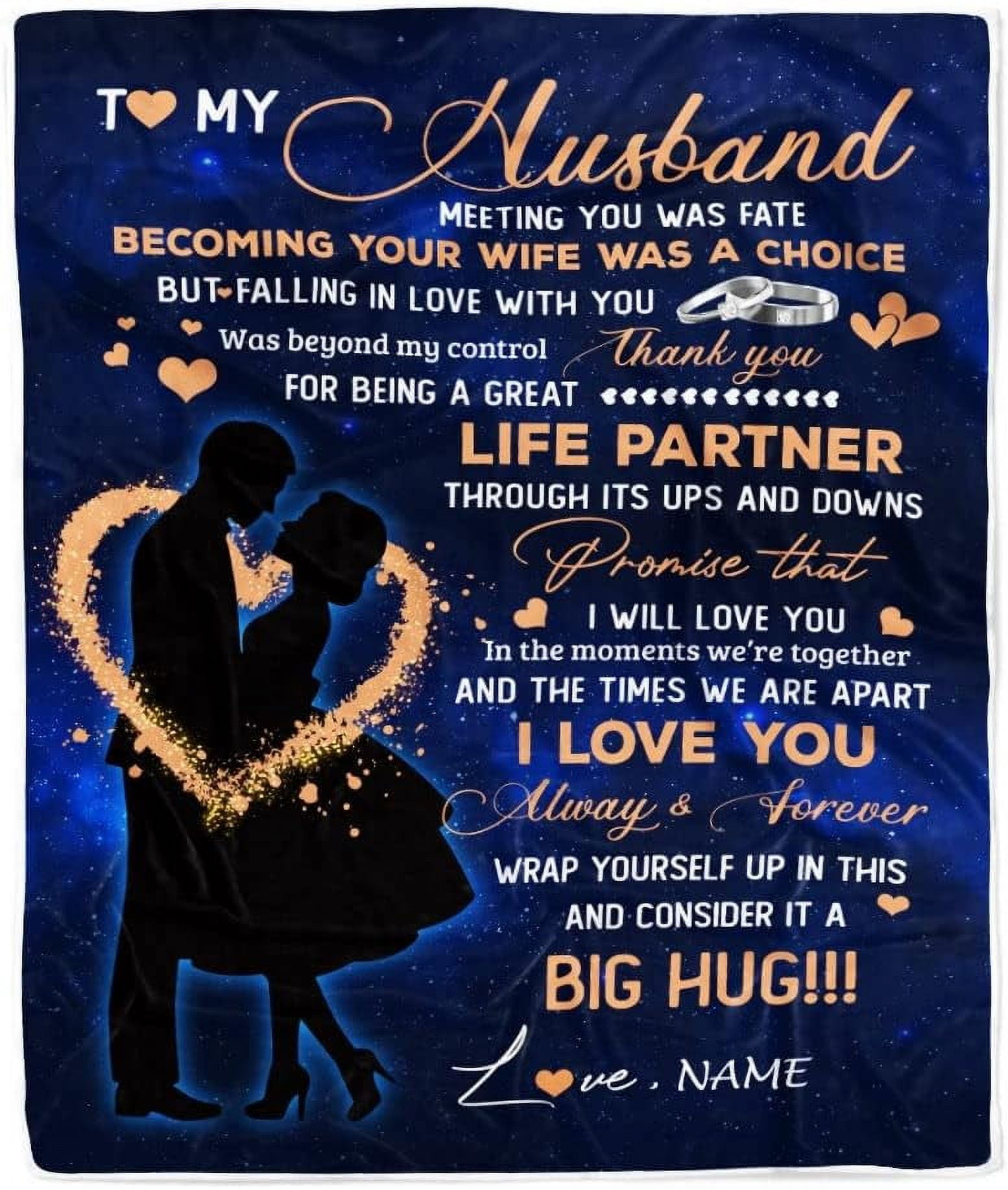 Personalized Custom Name to My Husband Blanket from Wife You are My Everything Husband Birthday ...