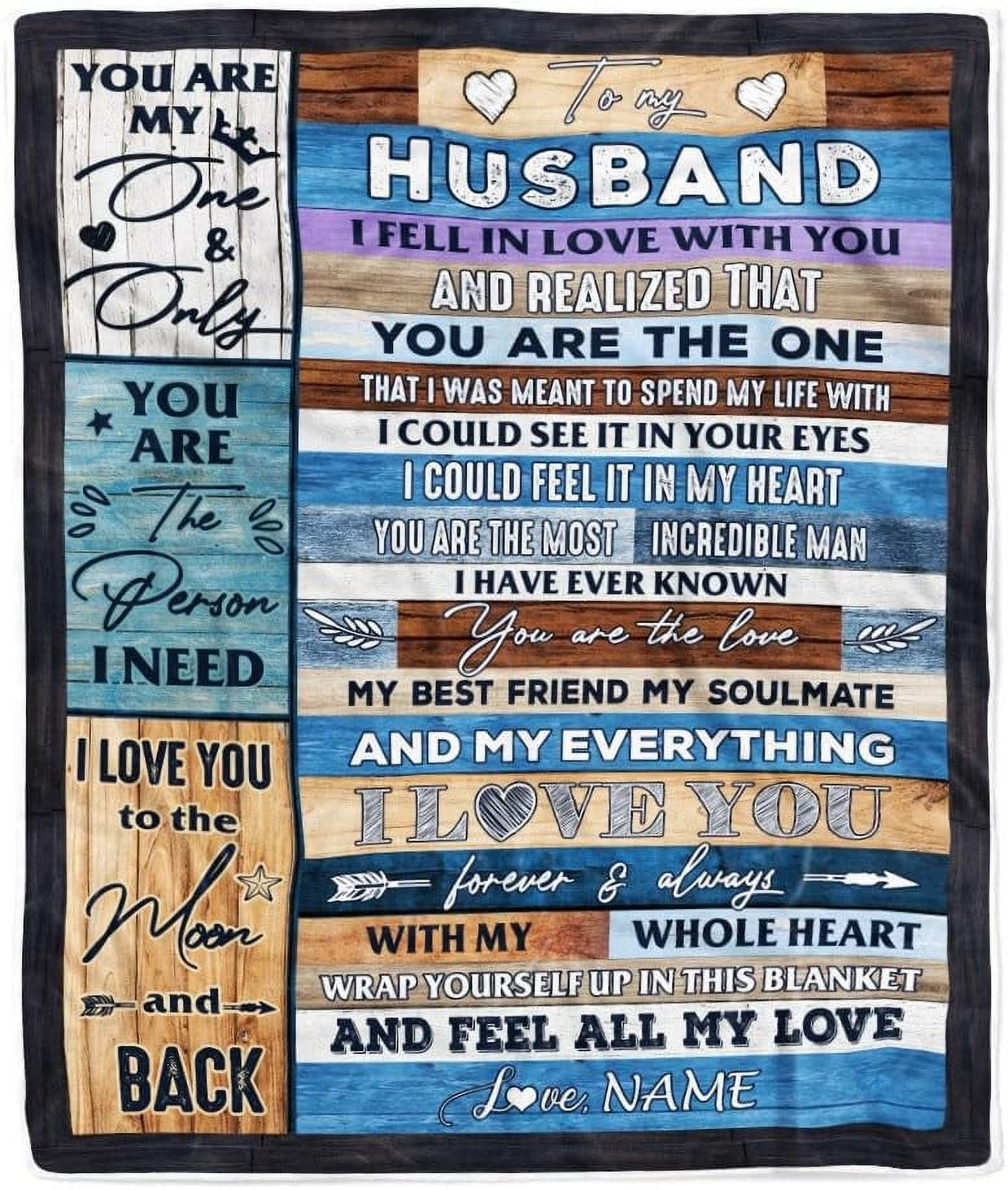 Personalized Custom Name to My Husband Blanket from Wife You are My Everything Husband Birthday ...