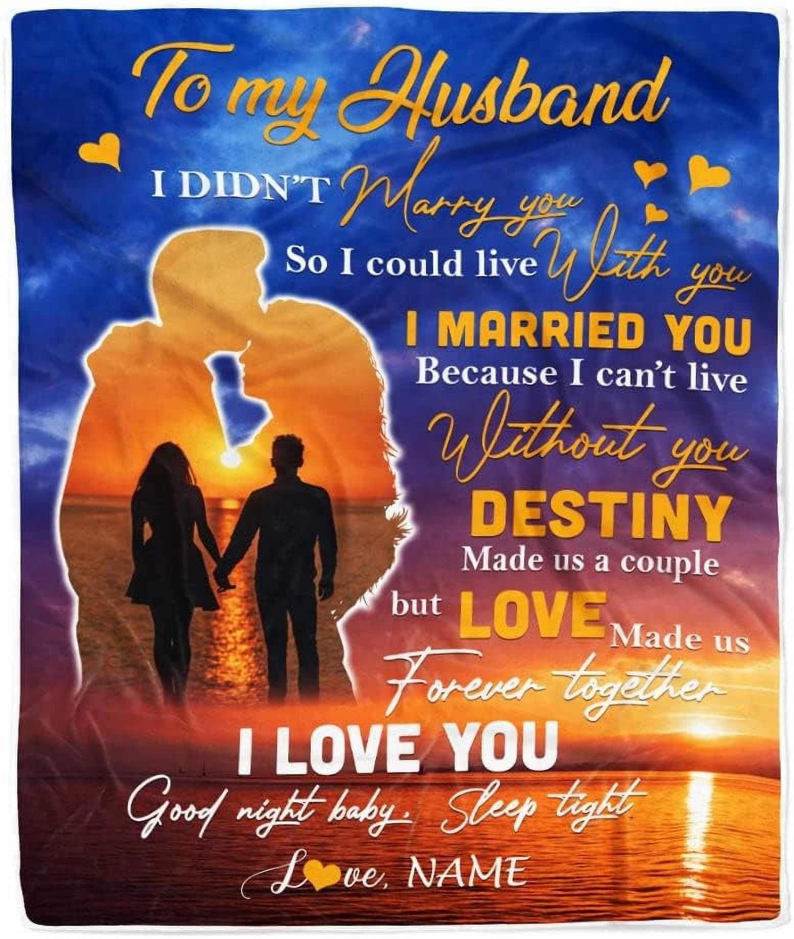 Personalized Custom Name to My Husband Blanket from Wife You are My Everything Husband Birthday ...