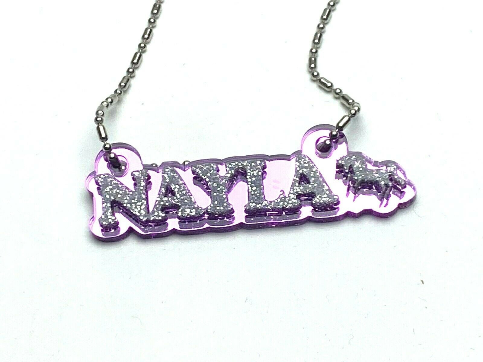 Personalized Custom Name Plate Chain Necklace Laser Cut Name or Word ...