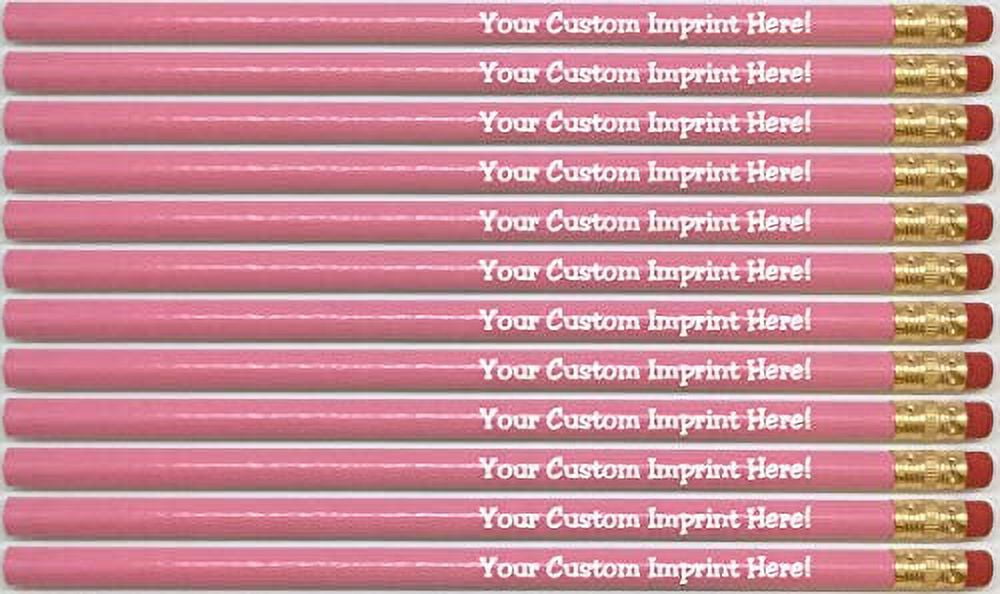 Personalized Custom Pencils - Round - Pastel Colors - White Imprint ...