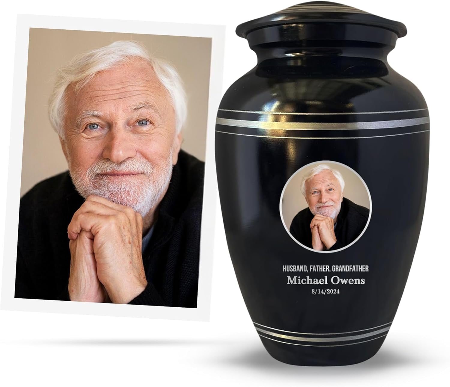 Personalized Custom Photo Human Cremation Urn For Adult Ashes ...