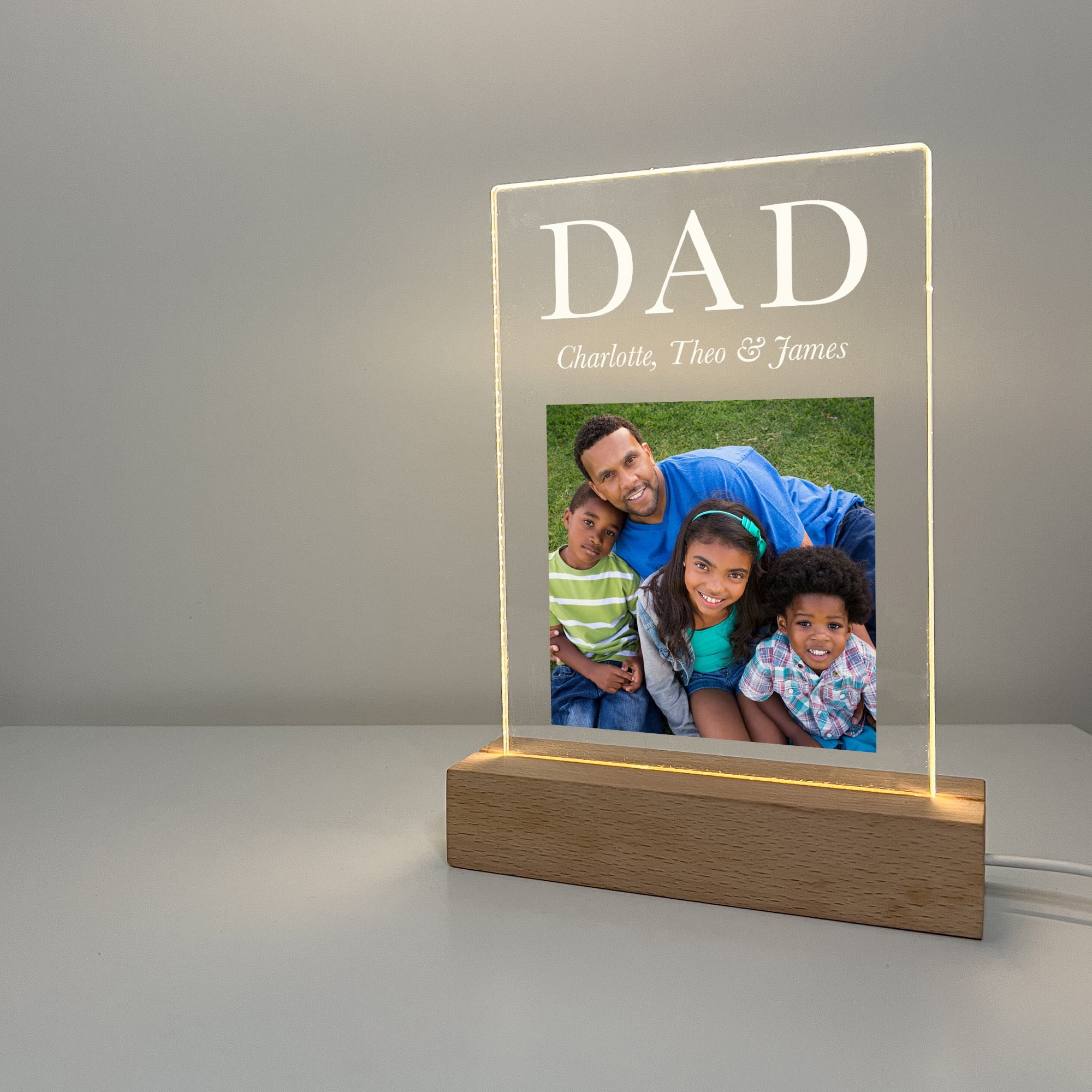 Personalized Custom Photo Picture LED Wood Stand Light Lamp Happy ...