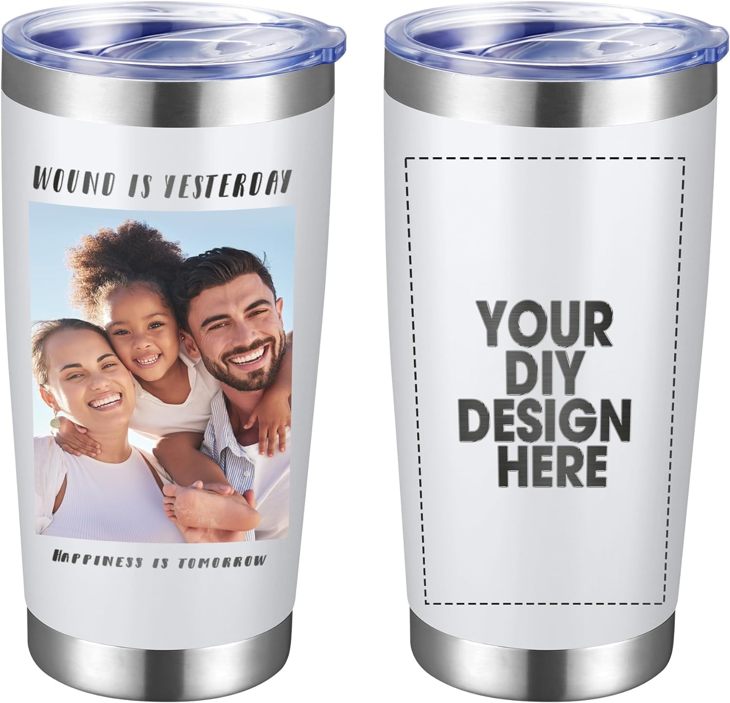 Personalized Custom Tumbler 20oz Stainless Steel Coffee Cup with Lid ...