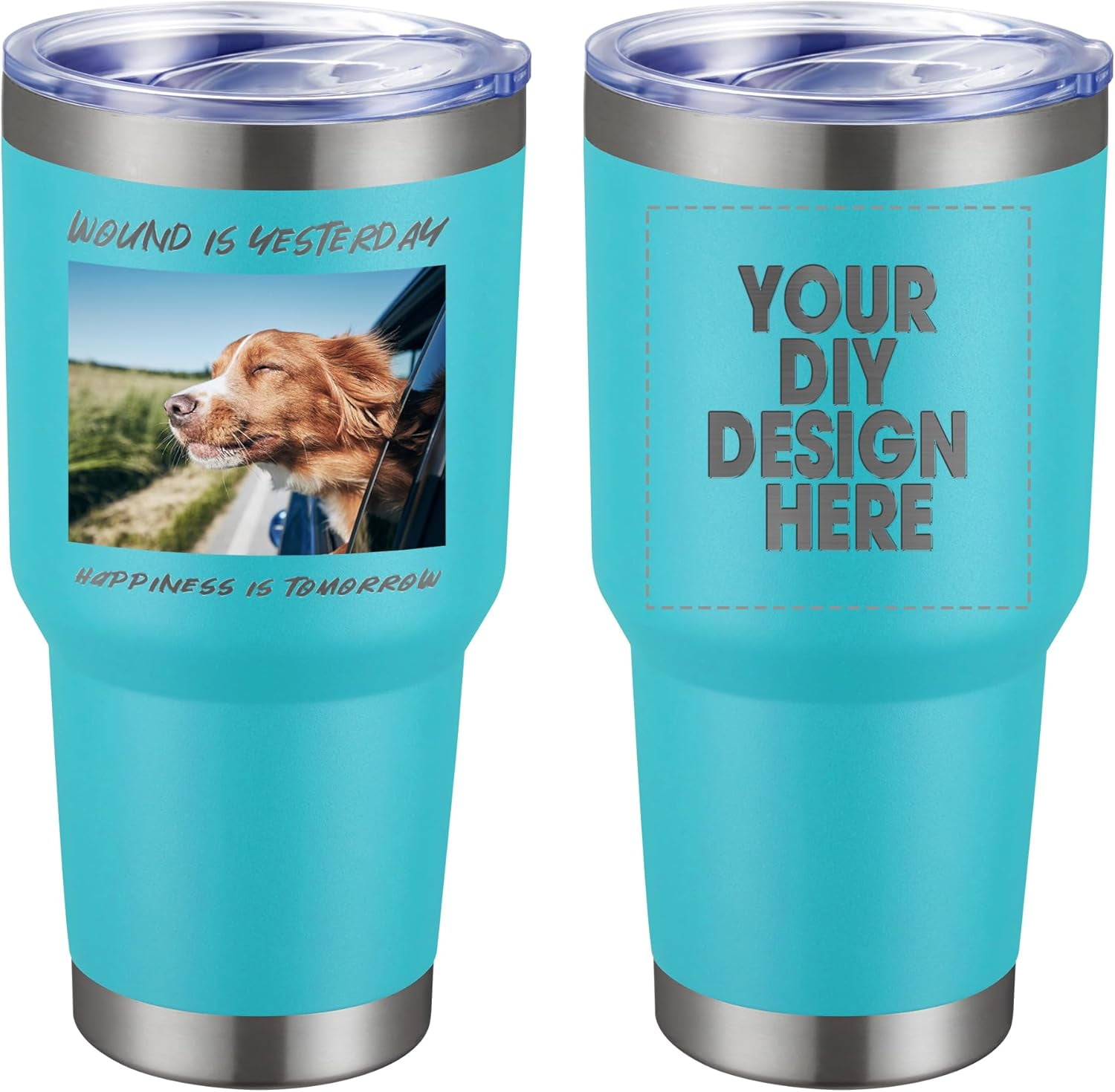 Personalized Custom Tumbler 30oz Stainless Steel Coffee Cup with Lid ...