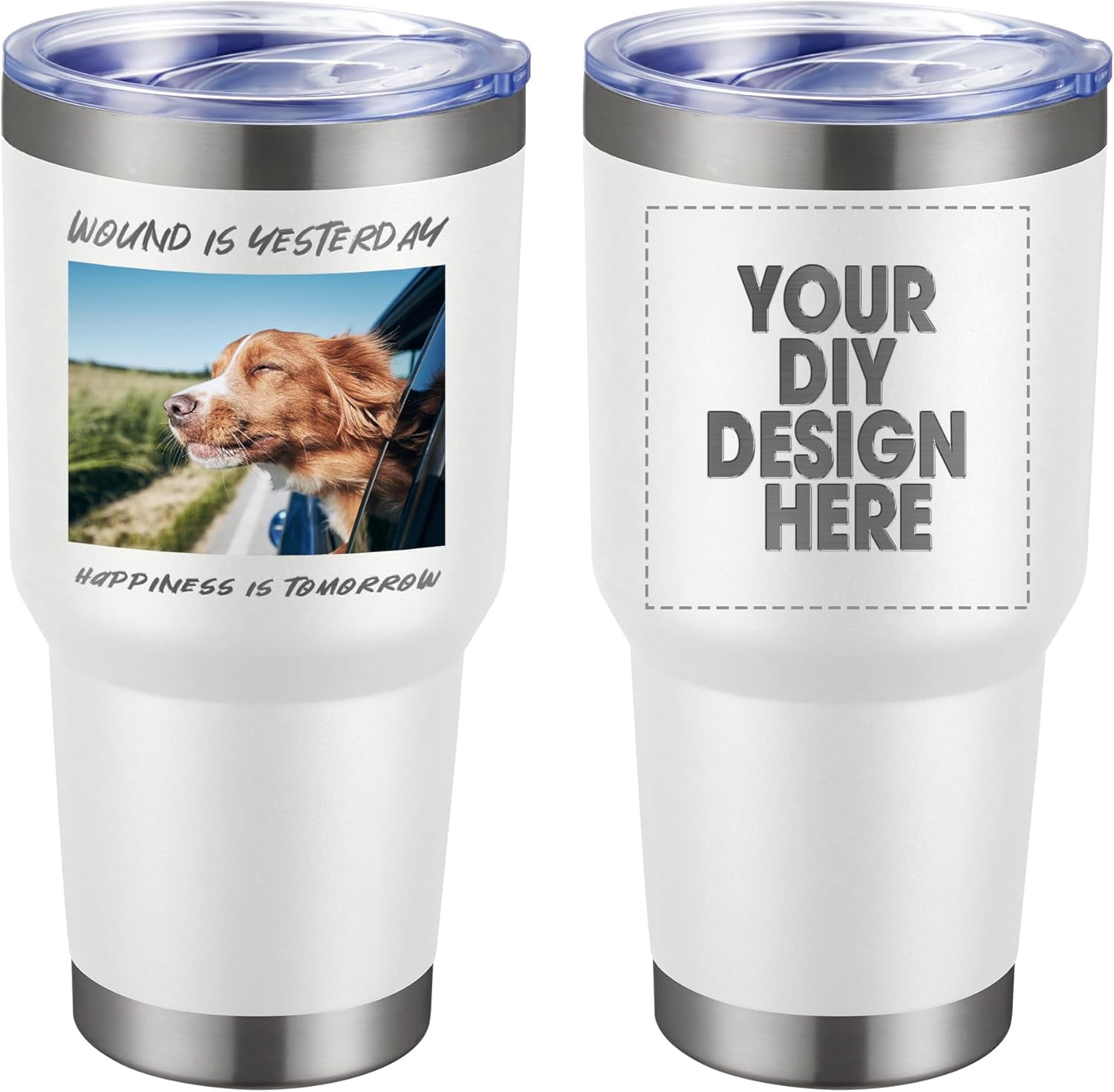 Personalized Custom Tumbler 30oz Stainless Steel Coffee Cup with Lid ...