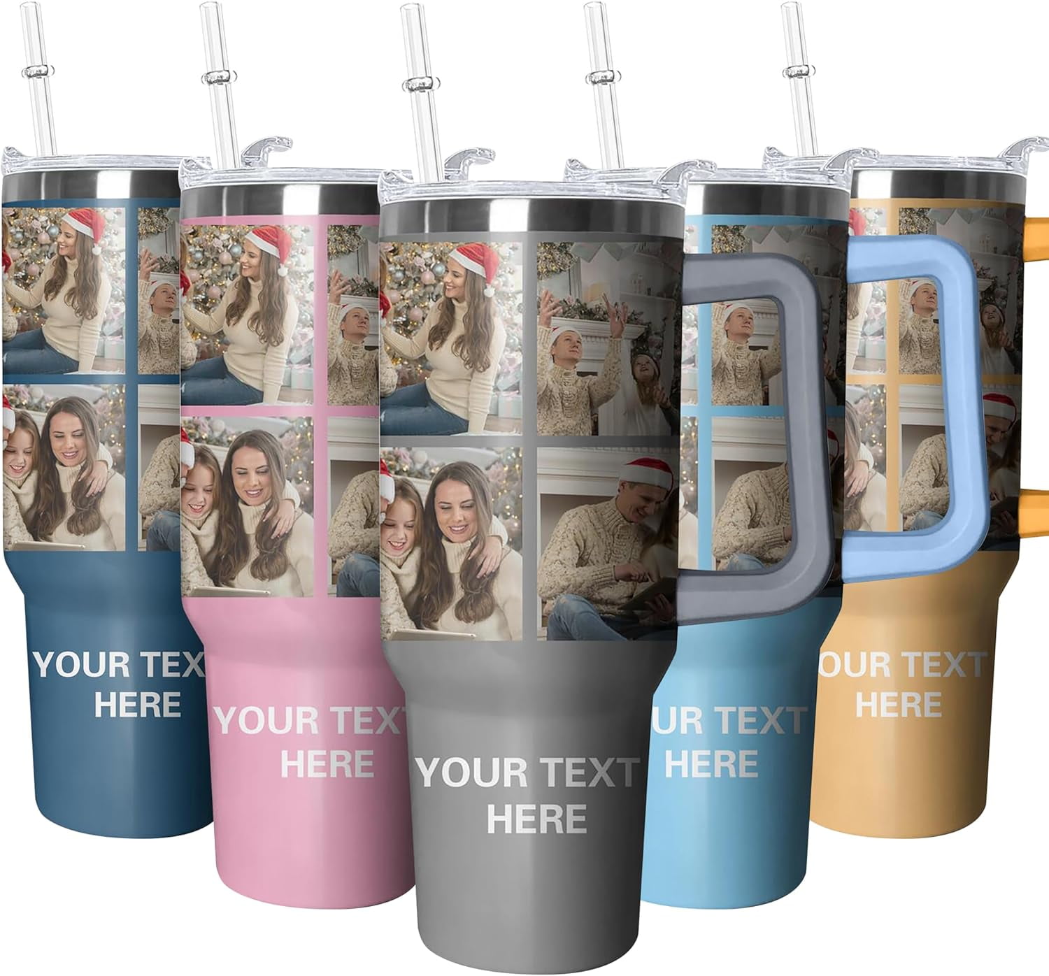Personalized Custom Tumbler with Straw 40 Oz Customized Stainless Steel ...