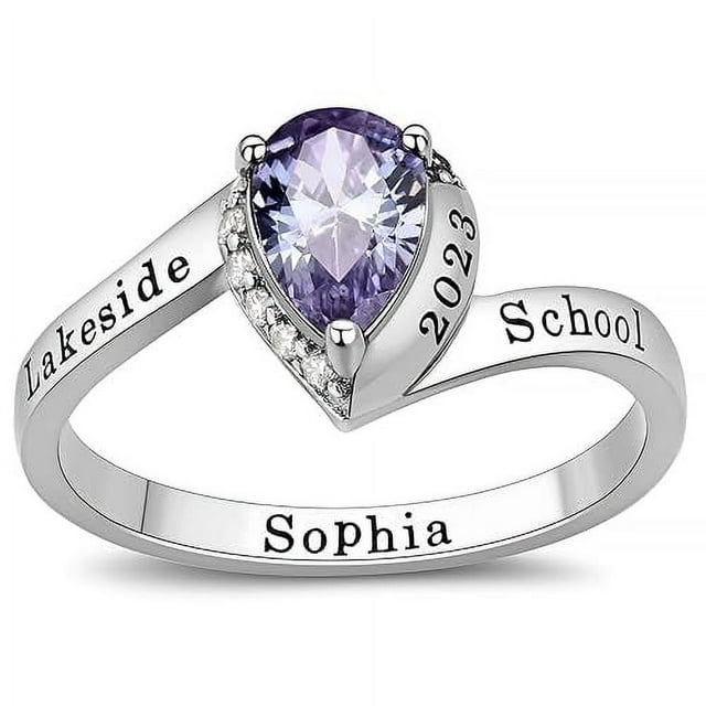 Personalized Customized Sterling Silver Womens Ladies High School