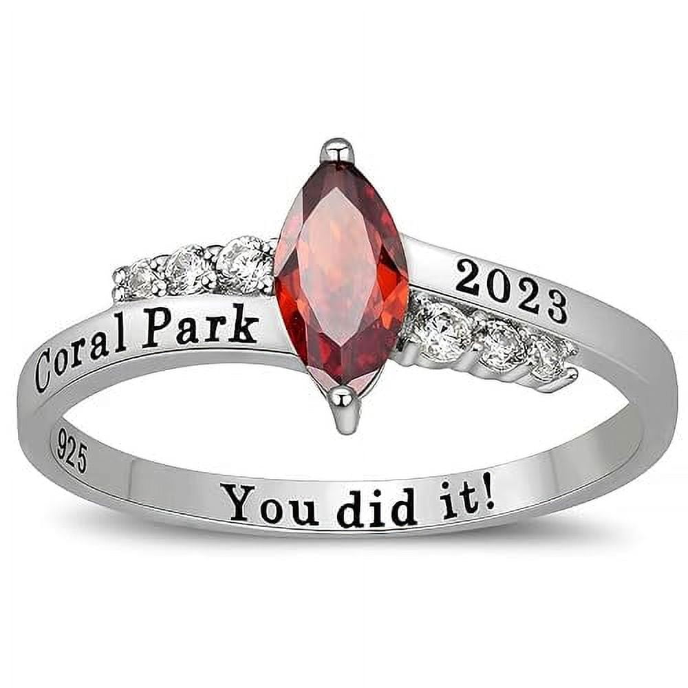 Personalized Customized Sterling Silver Women’s (Ladies) High School ...