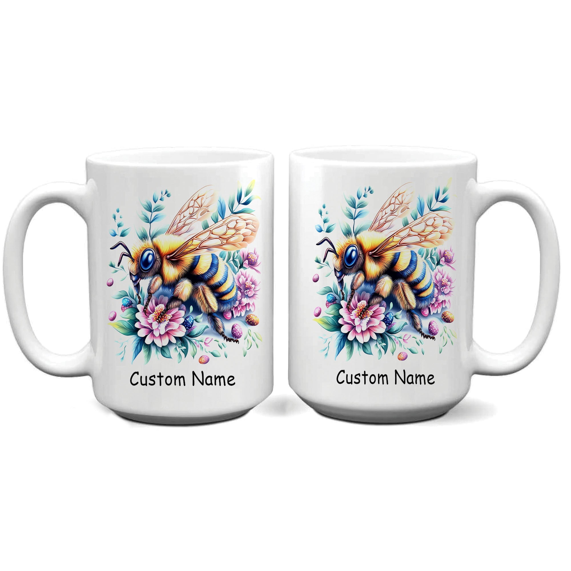 Personalized Cute Bee Coffee Mug 11oz 15oz - Custom Name Ceramic Cup ...