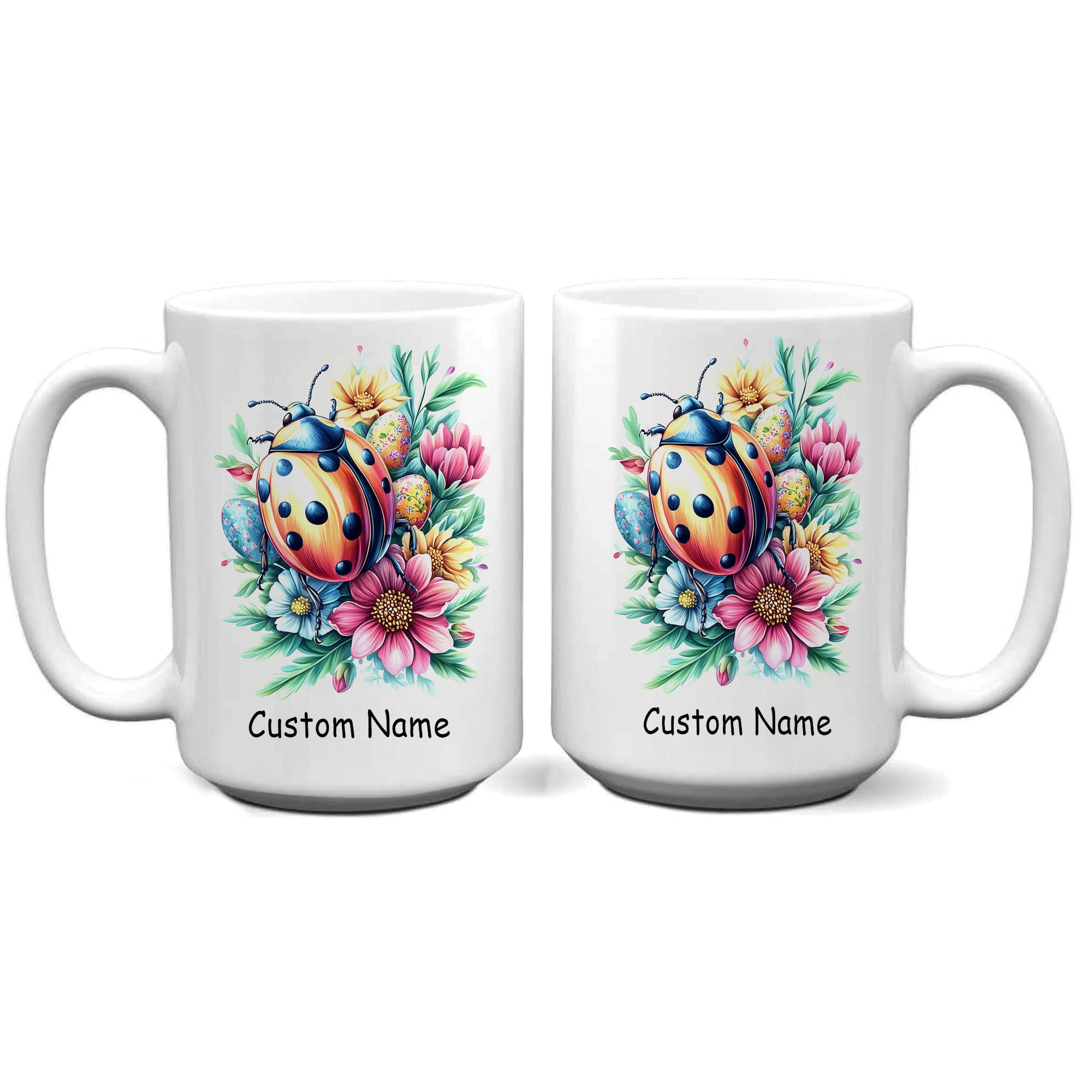 Personalized Cute Ladybug Coffee Mug 11oz 15oz - Custom Name Ceramic ...