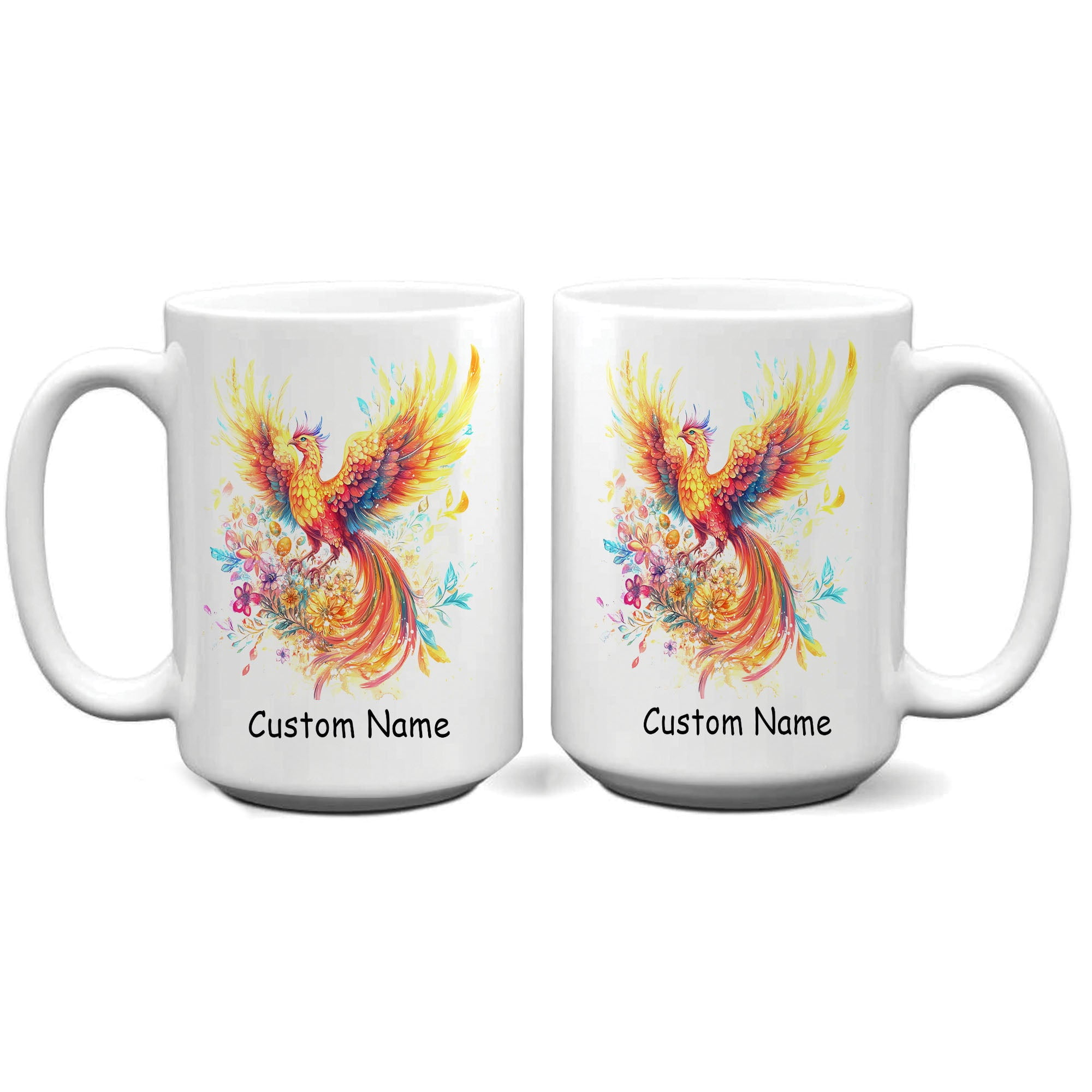Personalized Cute Phoenix Coffee Mug 11oz 15oz - Custom Name Ceramic ...