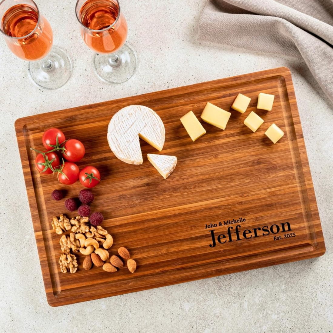Personalized Cutting Board - Custom Bamboo Engraved Charcuterie Boards ...
