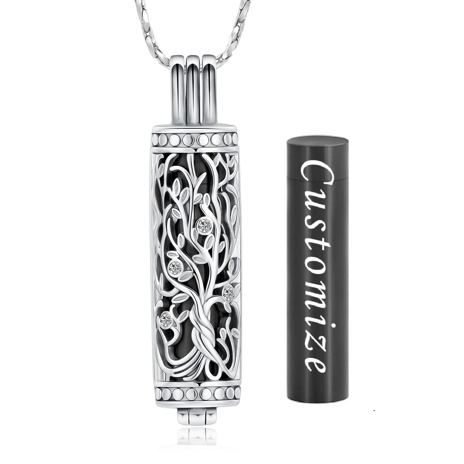 Personalized Cylinder with Tree of Life Memorial Cremation Jewelry for ...