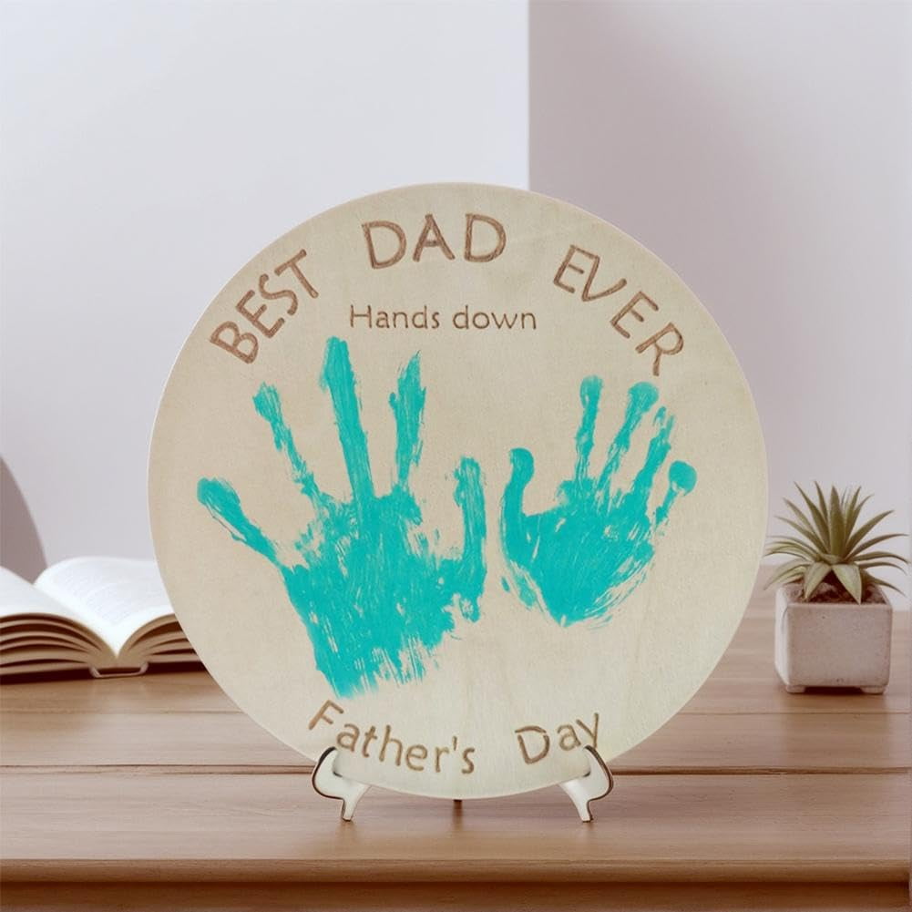 Personalized DIY Best Dad Ever Hands Down Wooden Sign, Round DIY ...