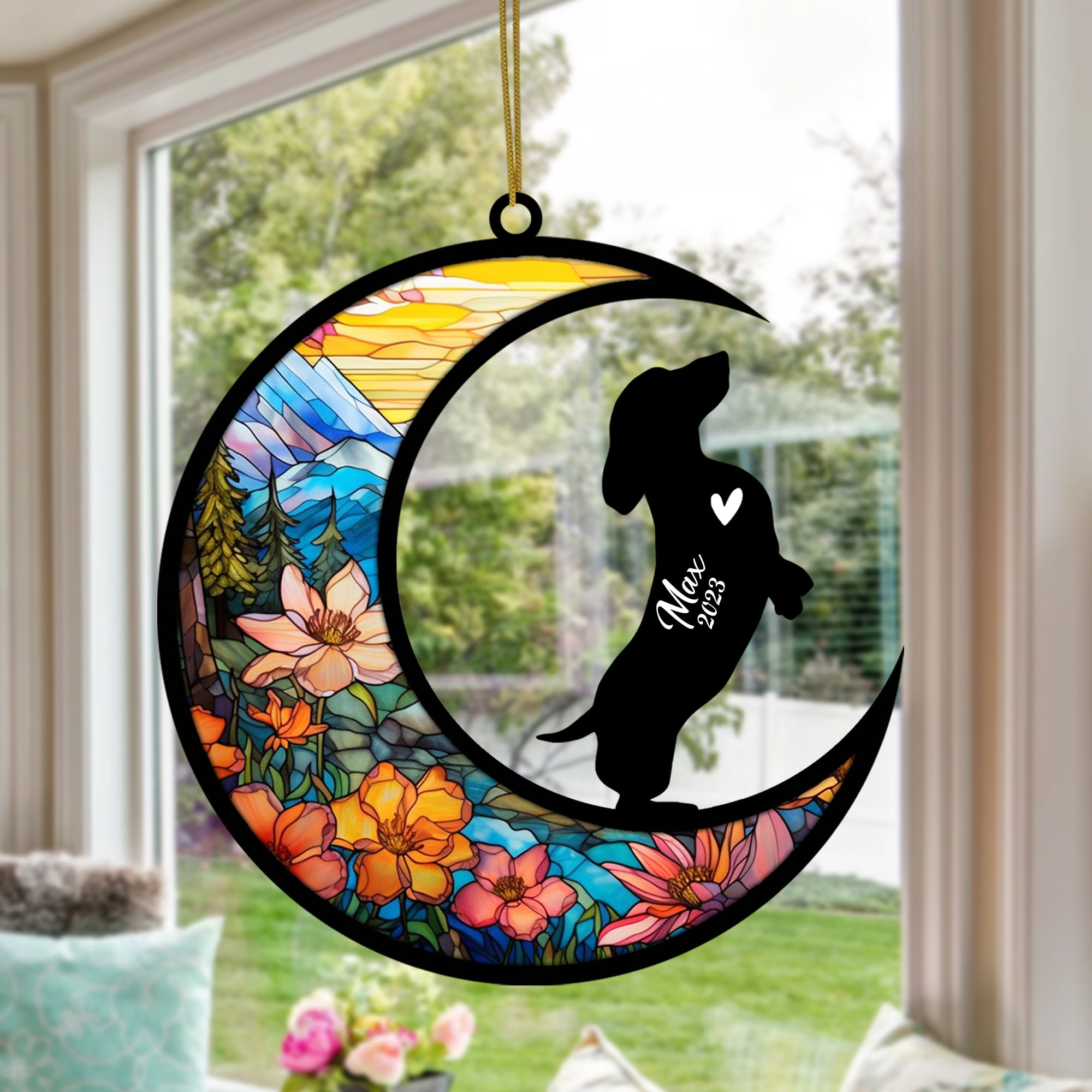 Personalized Dachshund Dog Memorial Suncatcher, Pet Loss Sympathy ...