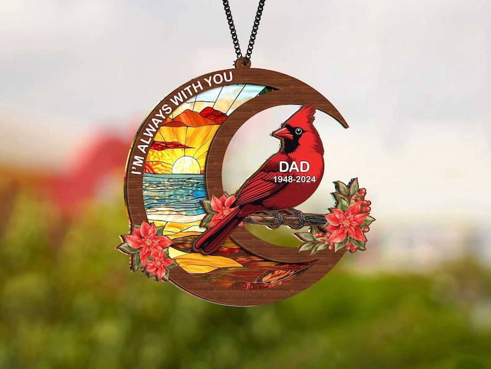 Personalized Dad Memorial Suncatcher, Loss of Father Sympathy Gift ...