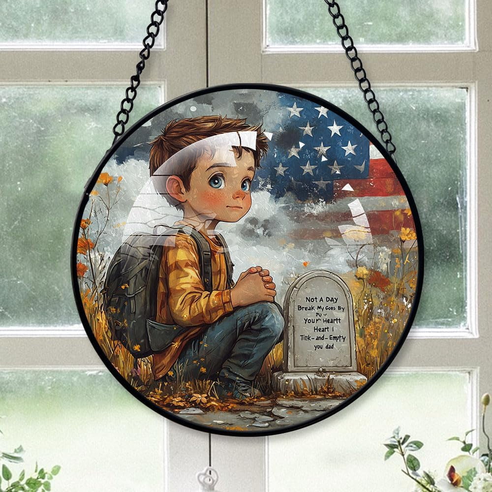 Personalized Dad Memorial Suncatcher Stained Glass, Dad Memorial ...