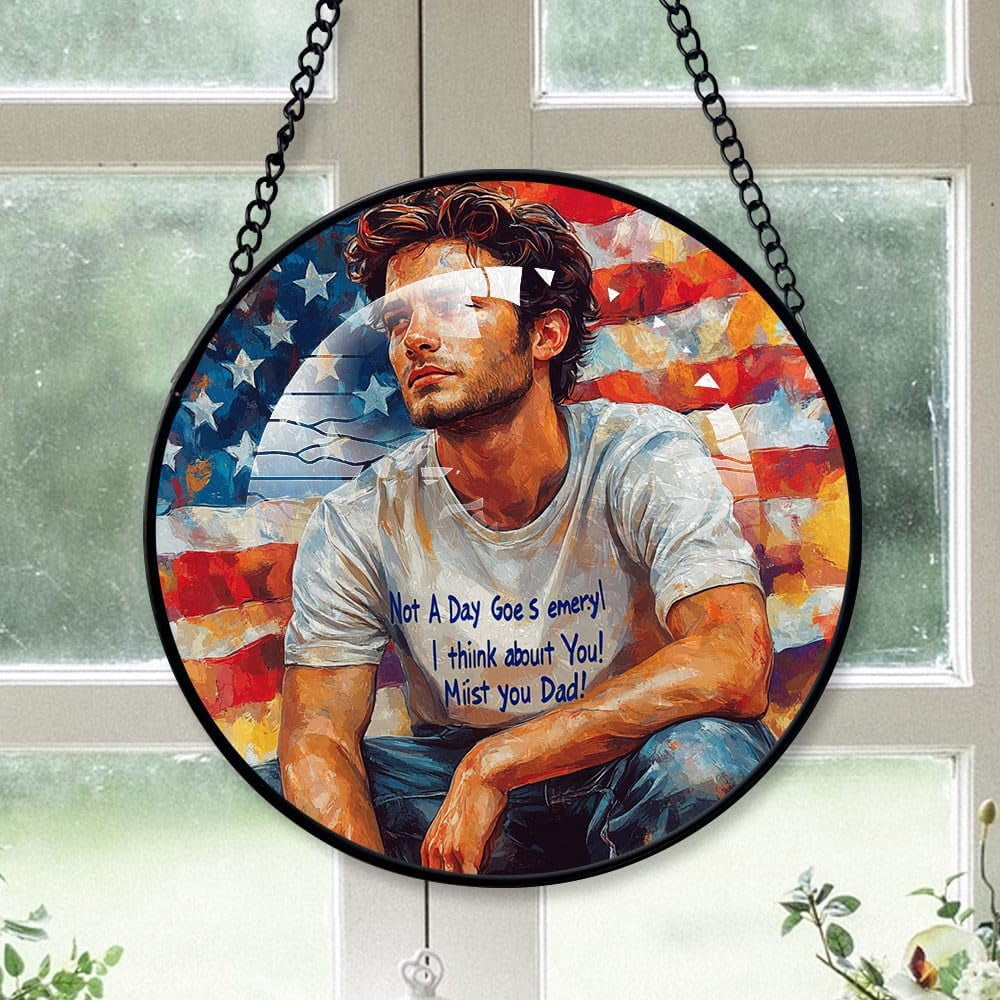 Personalized Dad Memorial Suncatcher Stained Glass Suncatchers, Dad ...