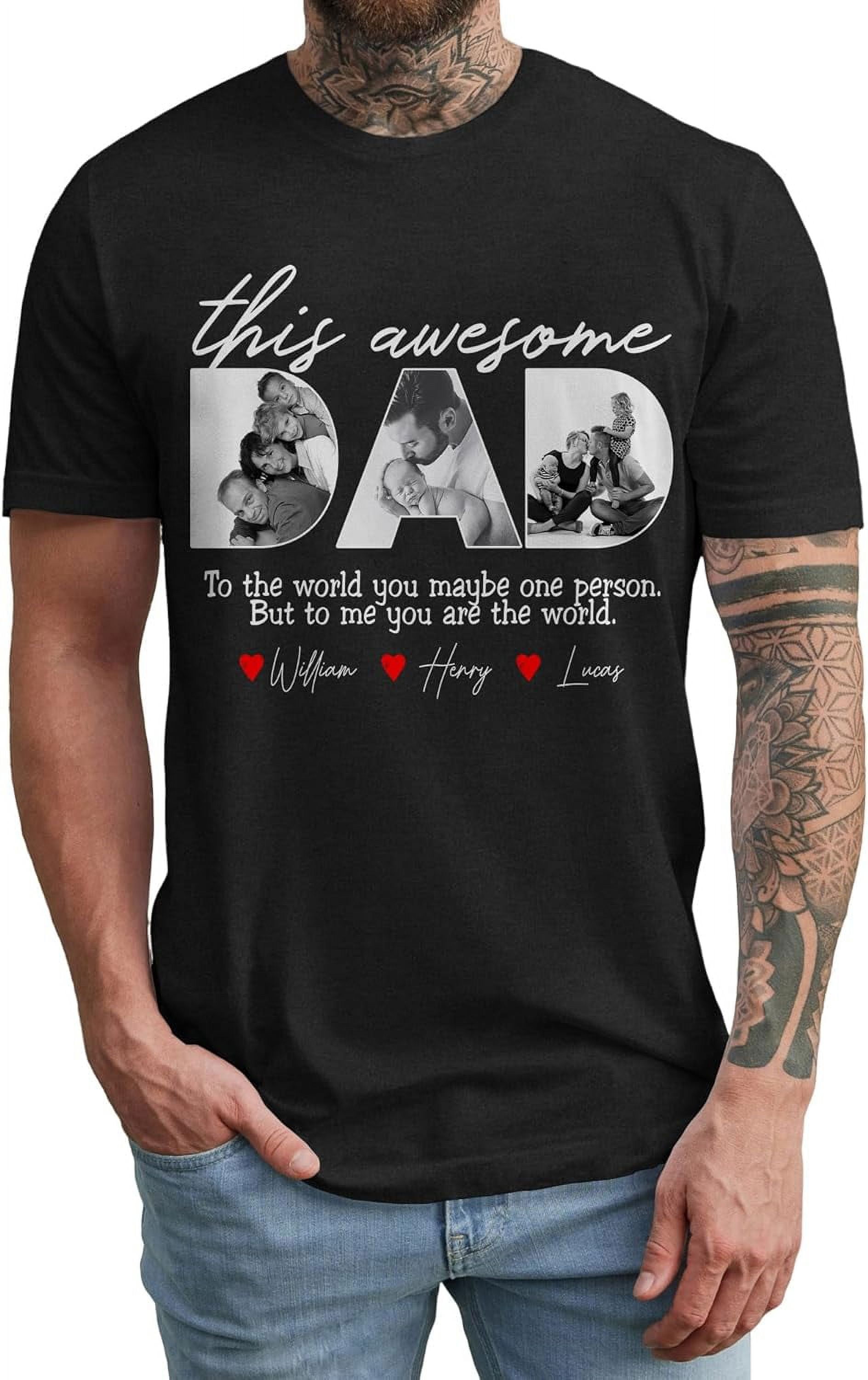 Personalized Dad Shirt for Men, Custom Dad Shirt with Photo Kids Names ...