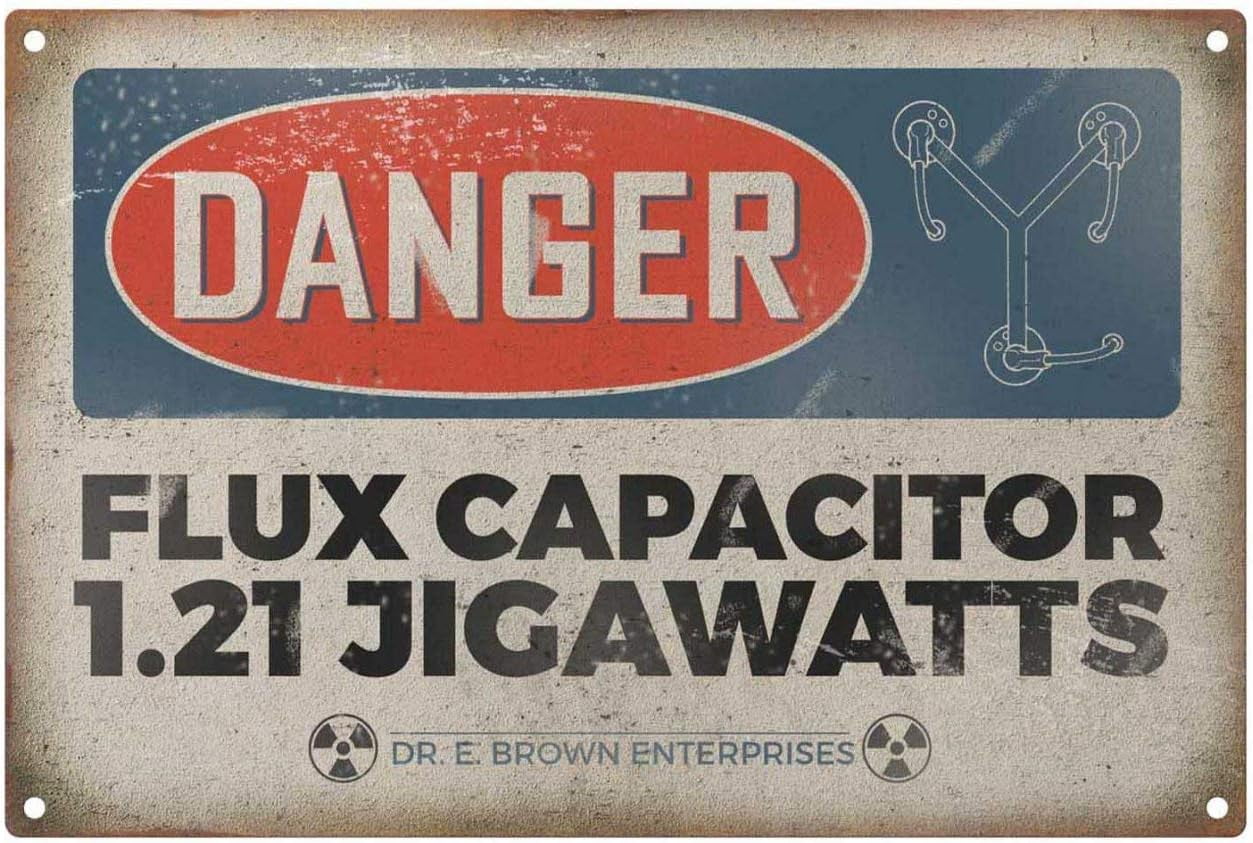 Personalized Danger Flux Capacitor Metal Sign, Retro Style Metal Sign ...